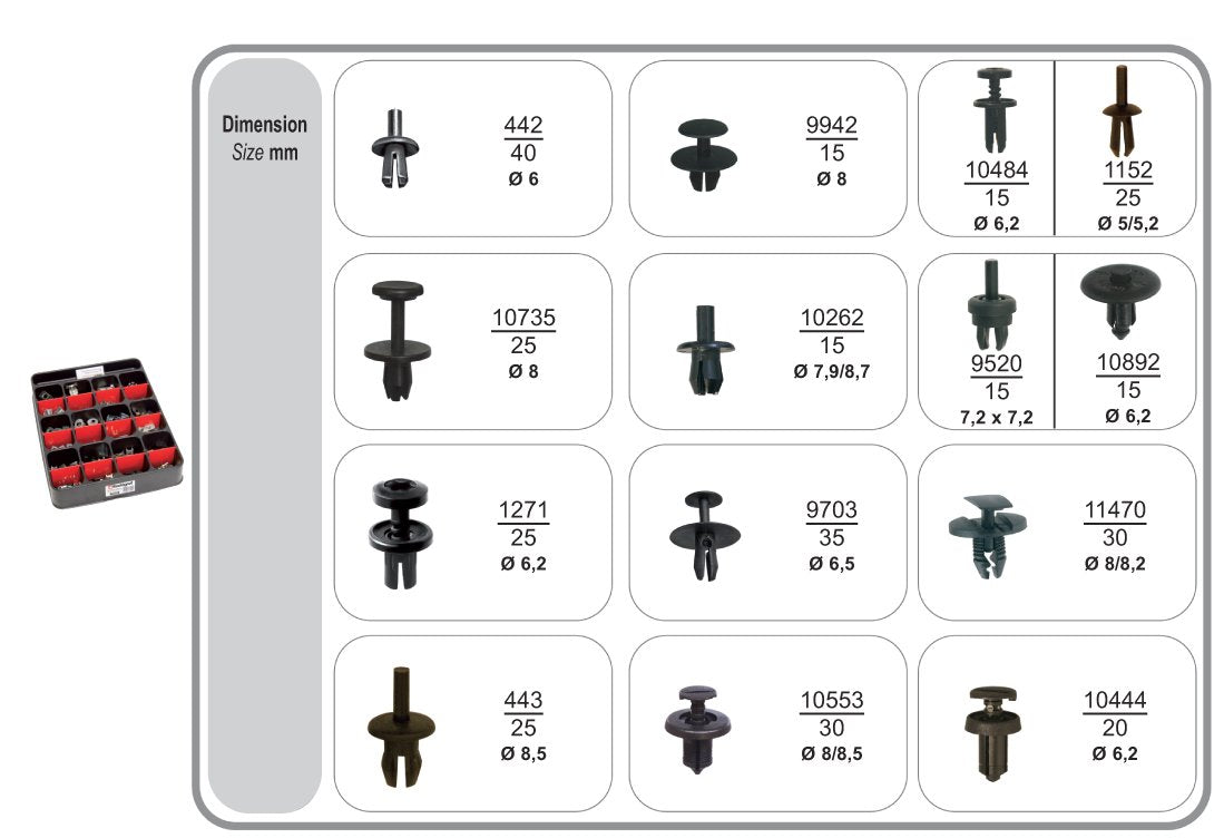 ASSORTIMENT DE RIVETS PLASTIQUES TYPE CITROËN-PEUGEOT-RENAULT – Garage ...